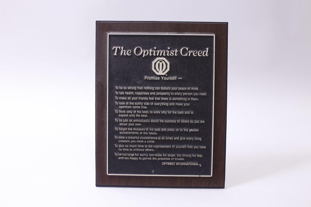 The Optimist Creed, Promise, Plaque, Wall Hanging, Tabletop ...