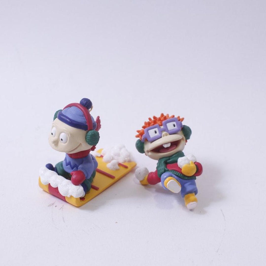 Viacom, 1999, Rugrats, Chucky, Set of Two, Snowball, Sled, Ornament ...