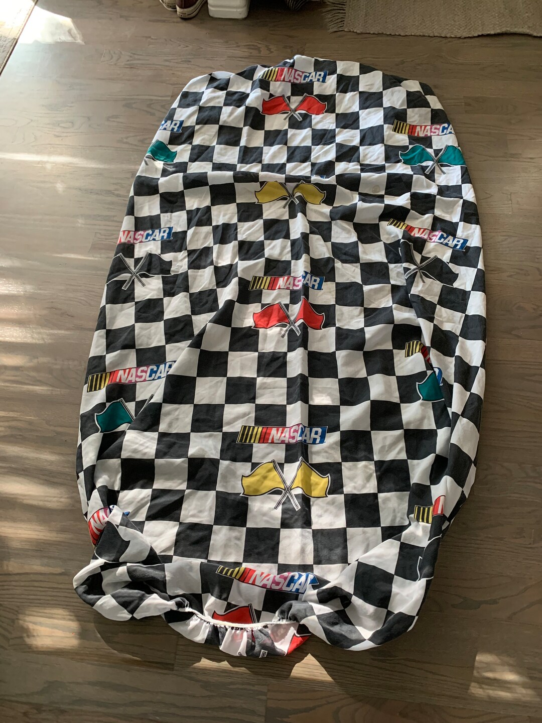 NASCAR, Twin Sheet, Fitted, 31x70, Checkered Pattern, Racing ...