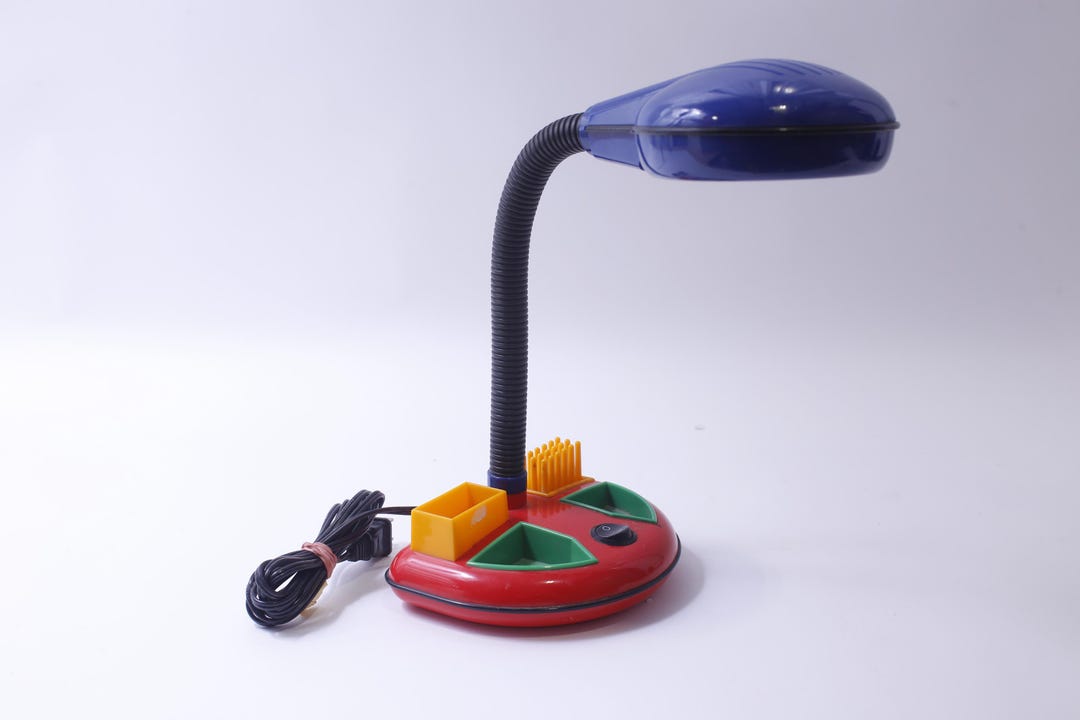 Rabbit Tanaka Desk Lamp, 1980s, Blue-red, Gooseneck, Office, School ...