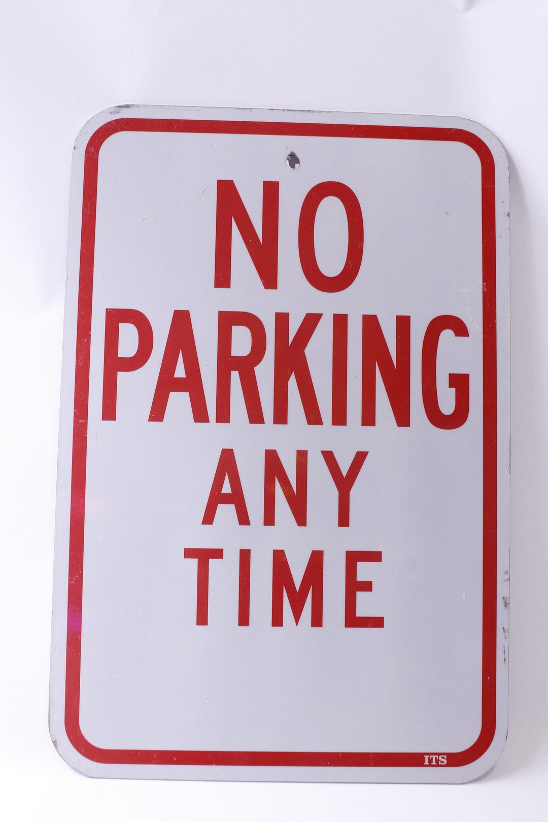 No Parking Any Time, Traffic Sign, Red Letters on White Background ...