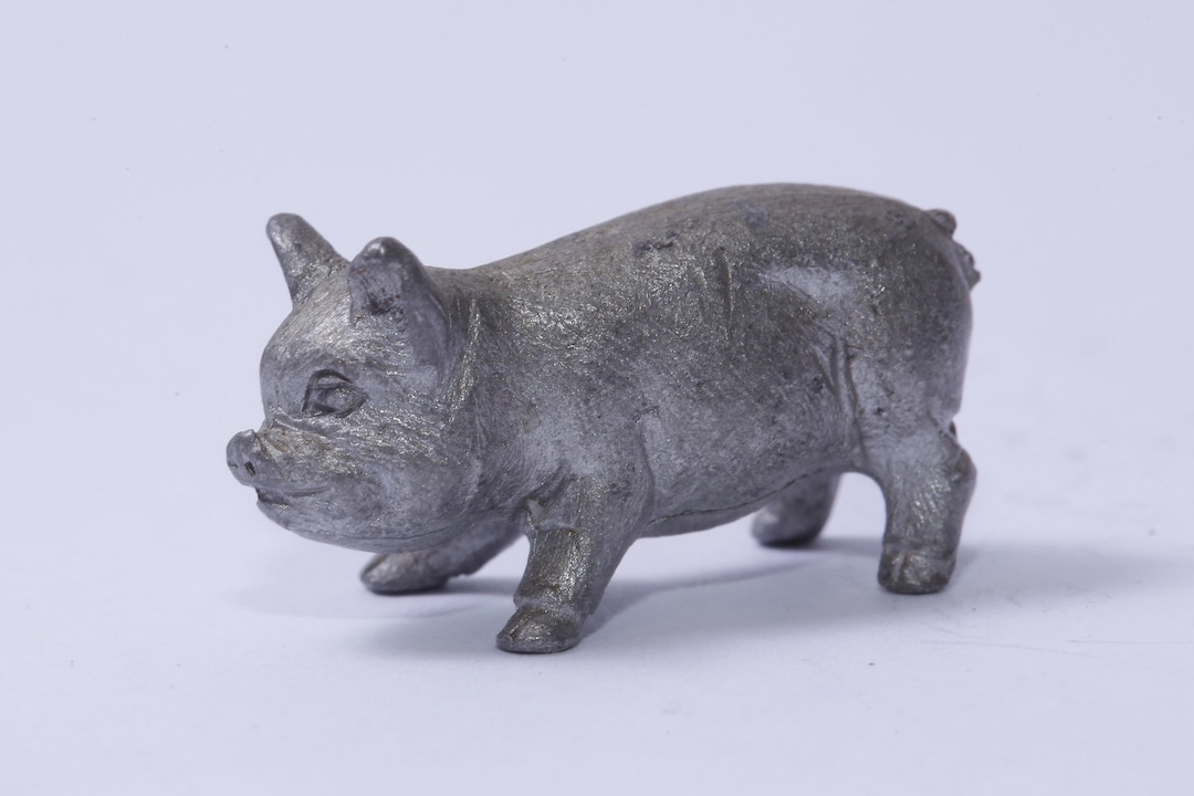 Pig, Standing, Farm Animal, Little, Pewter, Figurine, Very Small, 1 ...
