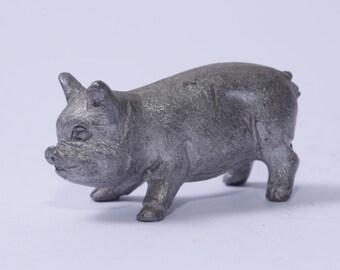 Pewter Pig Figurine | Etsy