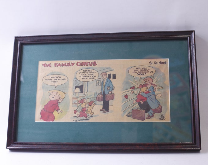 The Family Circus, Father’s Day Daddy's Home From His Trip, Framed ...