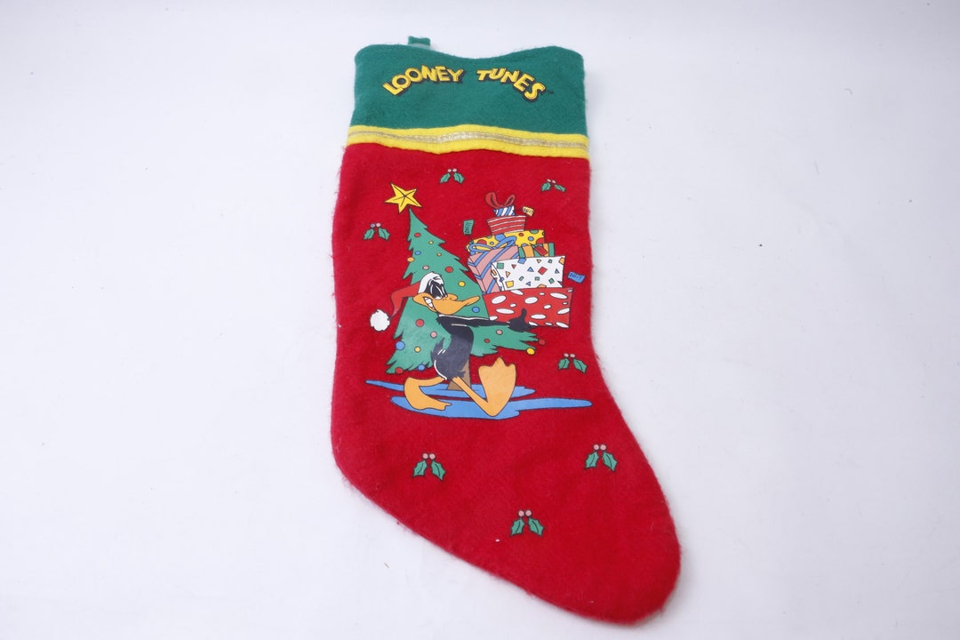 Looney Tunes Daffy Duck Christmas Stocking Red Green Wall - Etsy