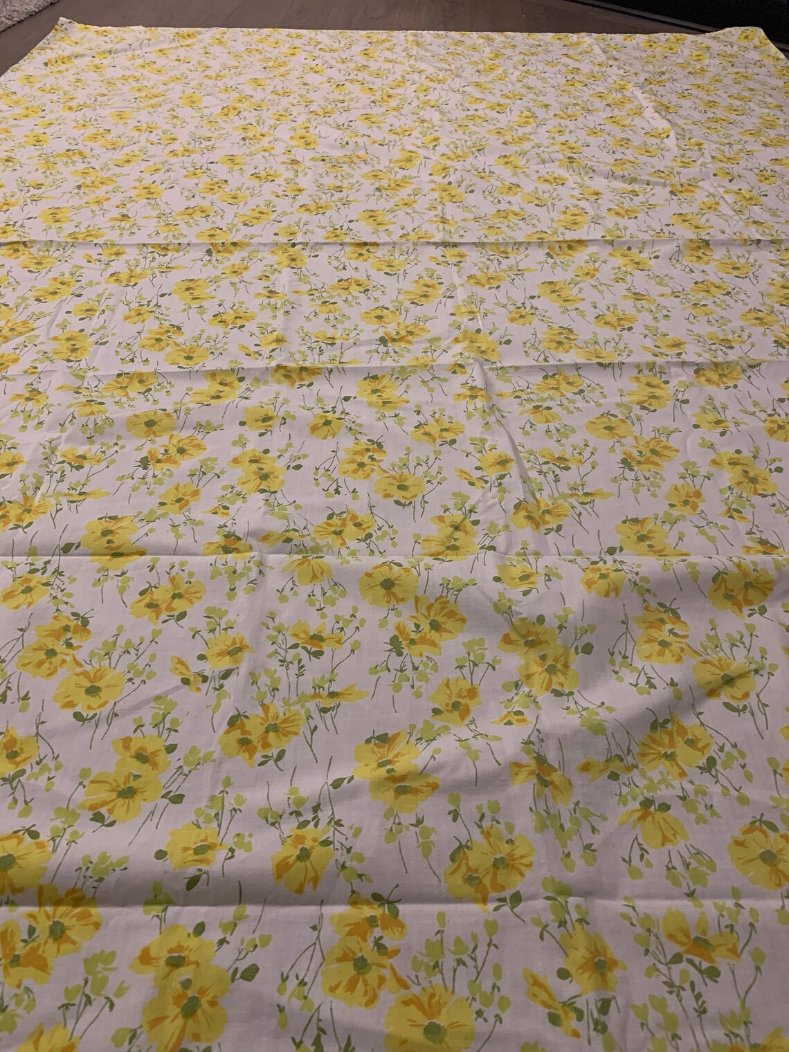 Floral Yellow Flowers 92 X 65 Flat Sheet Fabric - Etsy