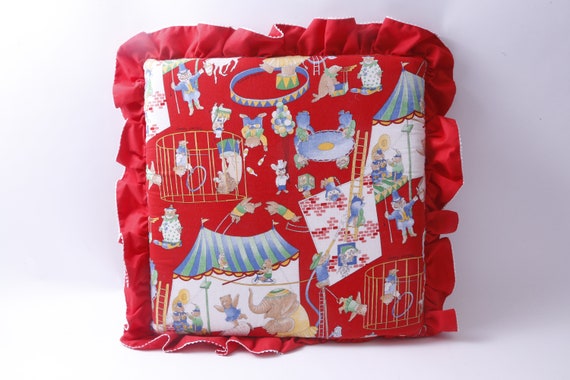Pillow Red Richard Scarry Circus Animals 19 | Etsy