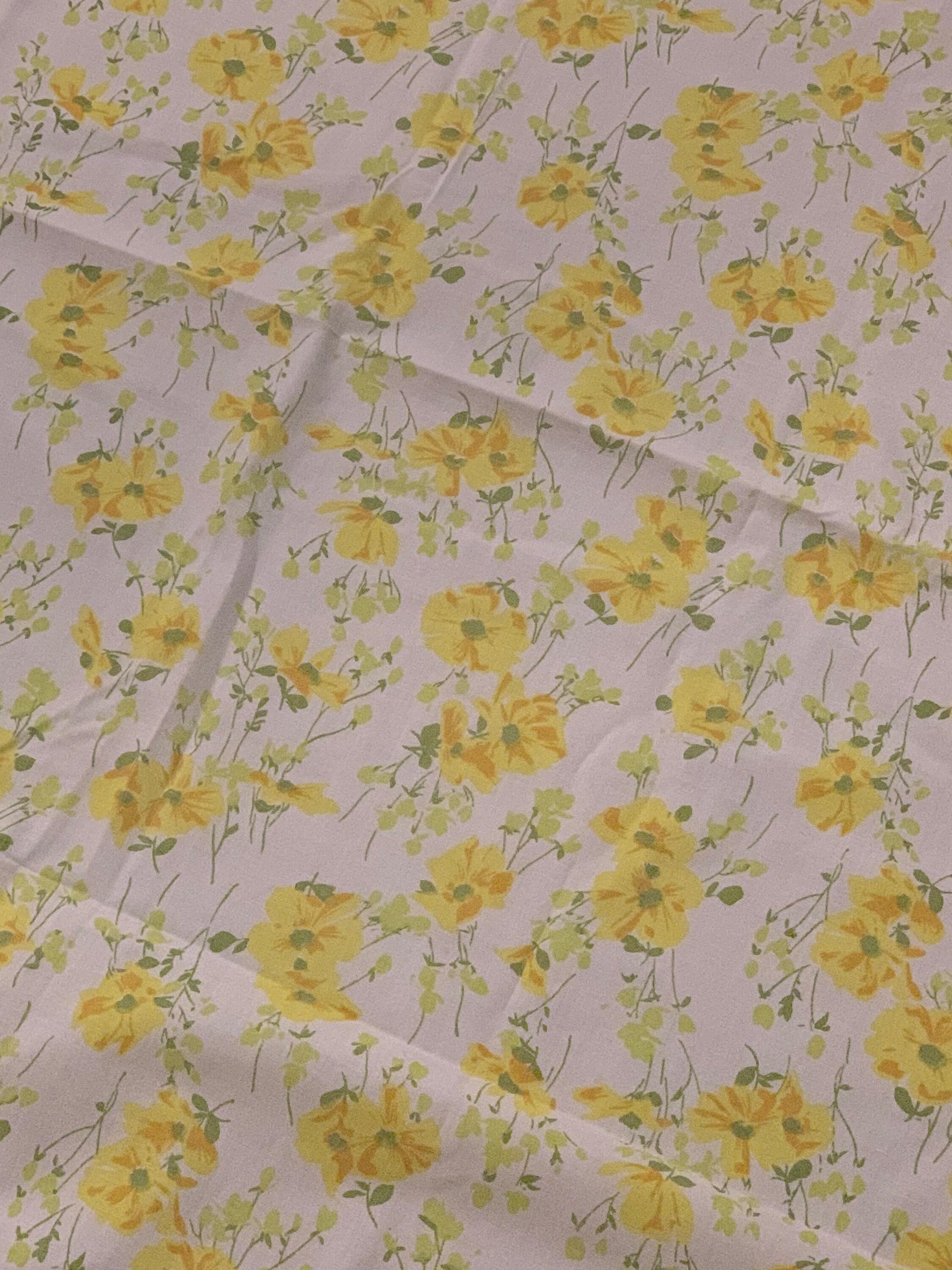 Floral Yellow Flowers 92 X 65 Flat Sheet Fabric - Etsy
