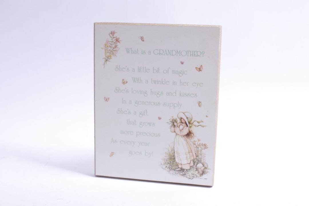 Holly Hobbie, Grandmother Poem, Plaque, Tabletop or Wall Hanging, 1979 ...