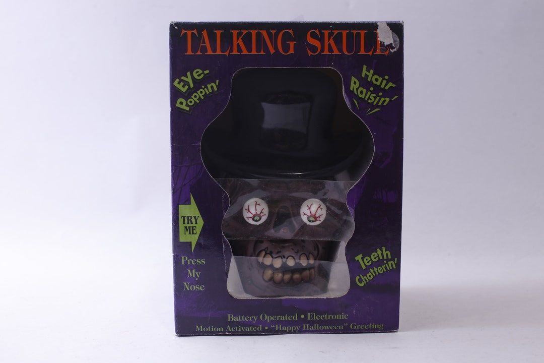 1990s 1980s Halloween, Talking Skull, Battery Operated, Electronic ...
