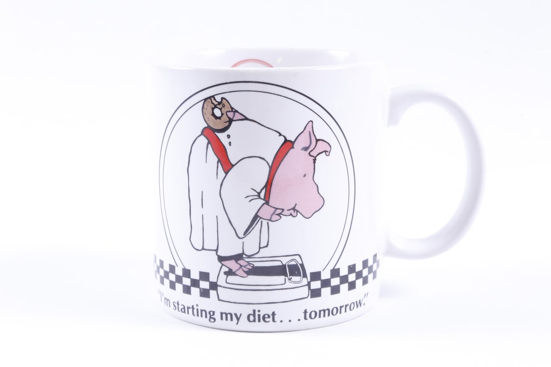 Diet, Pig With Donut on Scale, the Joy of Pigging Out, Applause, 1986 ...