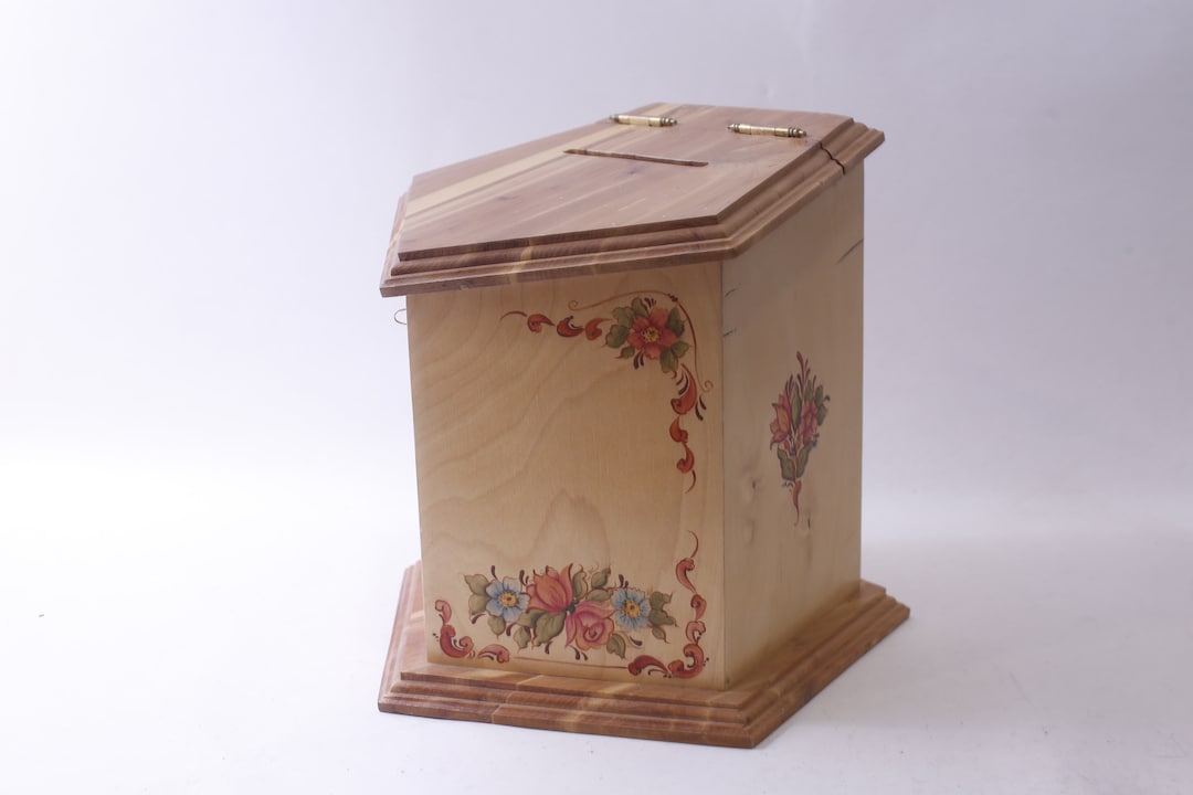 Wooden Donation Box, Suggestion Box, Ballet Box, Large Coin Bank ...