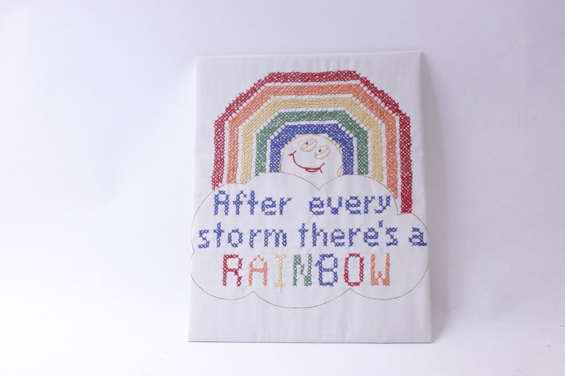 After Every Storm There's a Rainbow, Counted Cross Stitch, Completed ...