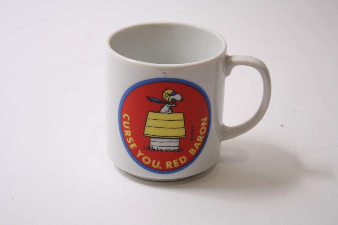 Red Baron, Snoopy, Peanuts, Small, 1965 Coffee Cup, Tea Cup, Graphic ...