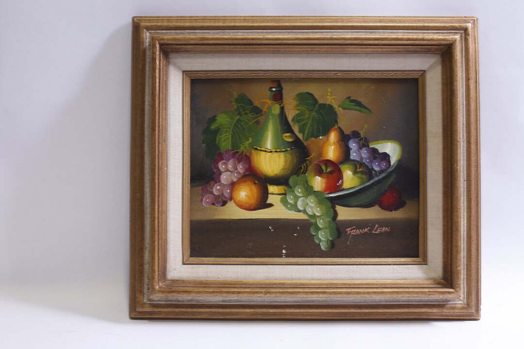 Frank Lean Vintage Oil Painting, Fruit Study, Framed, Signed, Small ...
