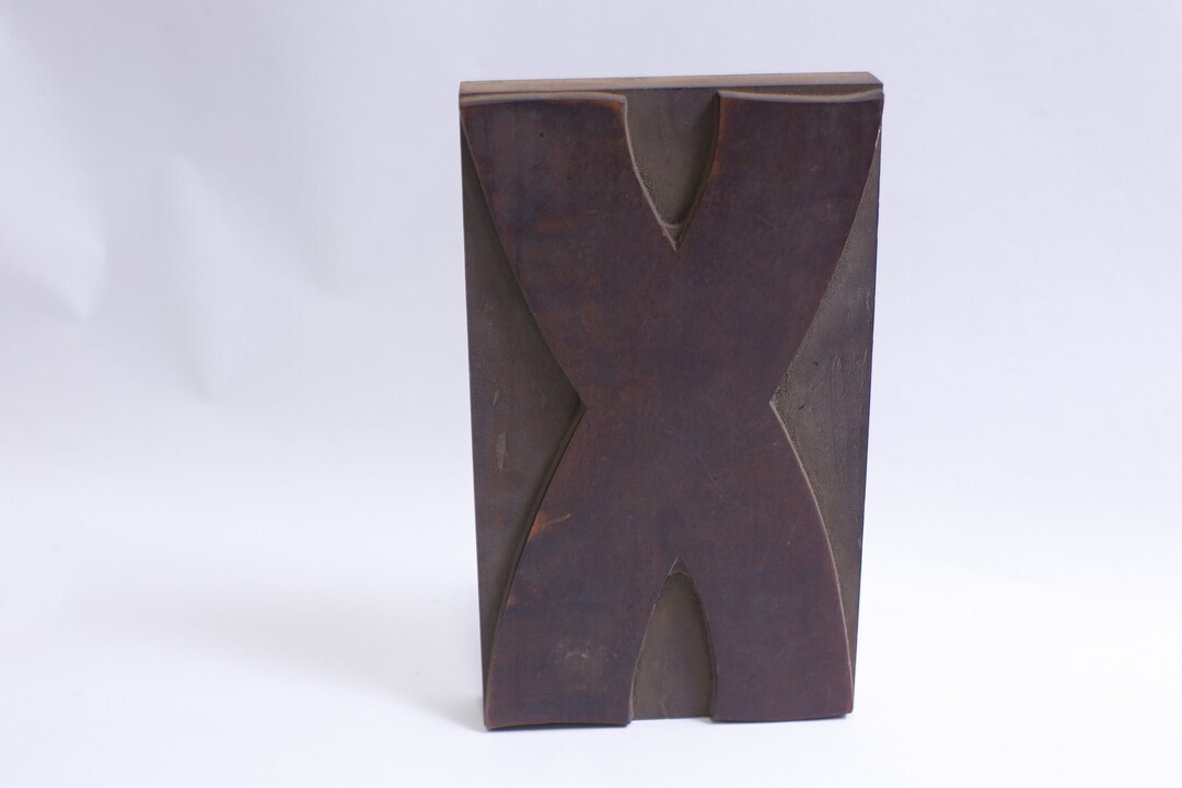 Letterpress, Large X, Print Block, 7x4", Typography, Printing Press ...