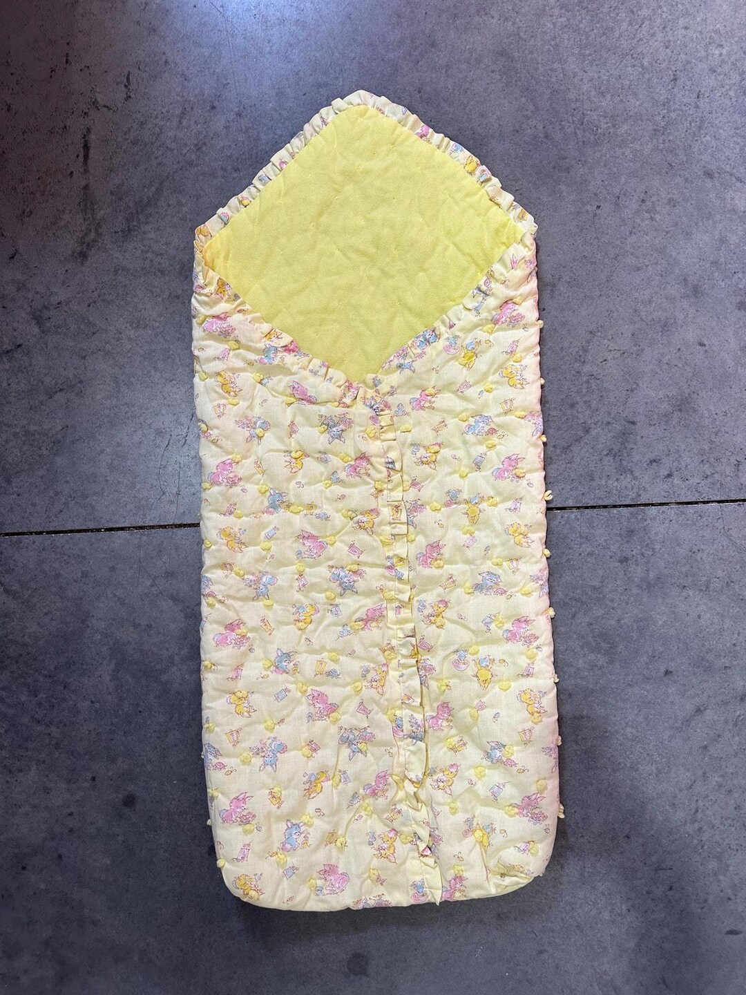 80s Baby Envelope Blanket With Cute Rabbits, Zipper Closure, Soft ...