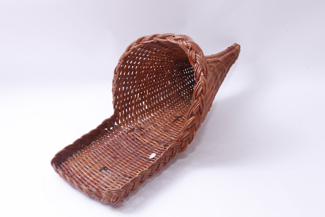 Thanksgiving Cornucopia, Wicker, Straw, Tray, Fruits, 14.5", Basket ...