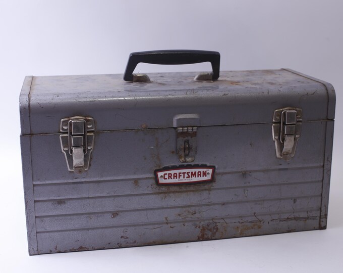 Craftsman Retro Metal Tool Box, Rusty, Sears Fishing, Tackle Box, Carry ...