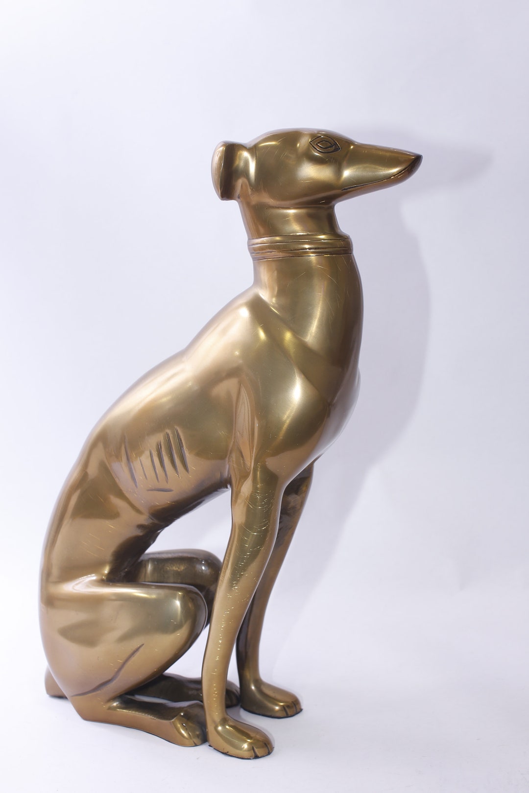 Art Deco Metal Greyhound Statue, 20 Inches, Art Deco, Dog Figure, Home ...