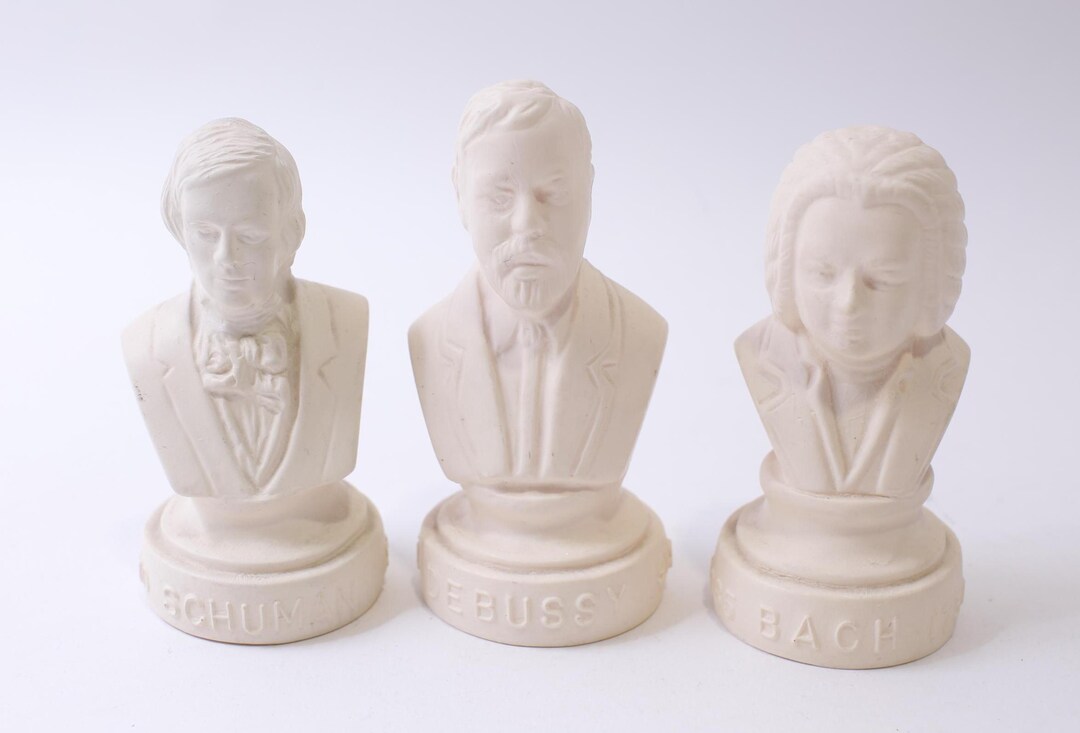 Composer White Busts, Plastic Set of 3, Statues, Schumann, Debussy ...