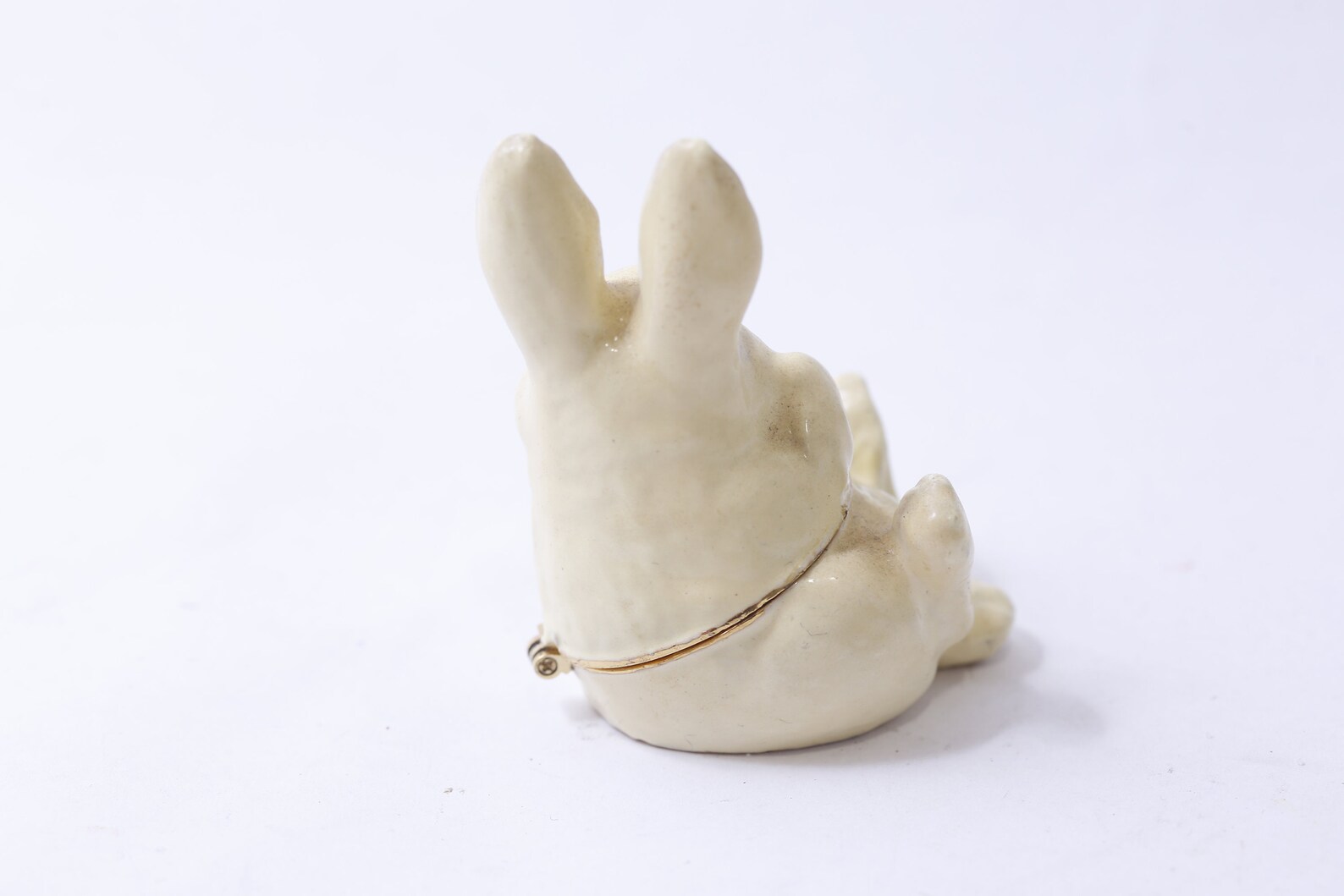 Little Bejeweled Enameled Rabbit Trinket Box With Rhinestones ...