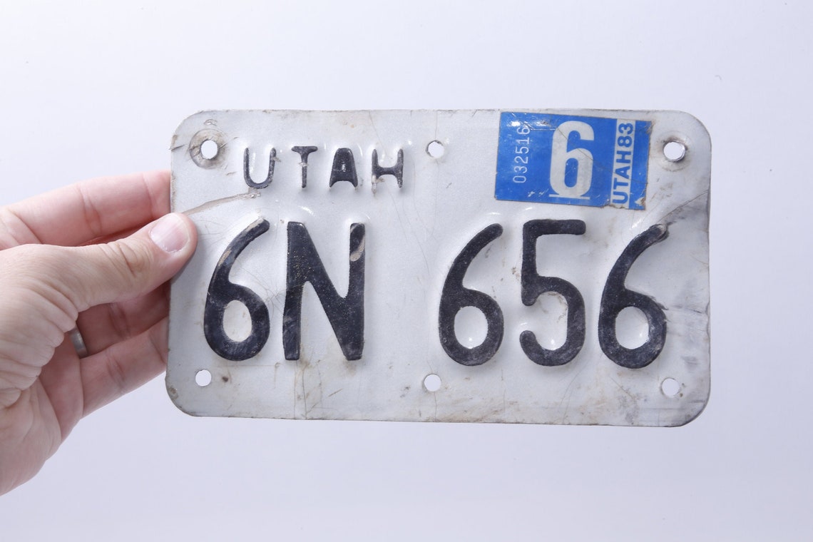 Utah Car Plate Numbers Vehicle Registration Plate White - Etsy