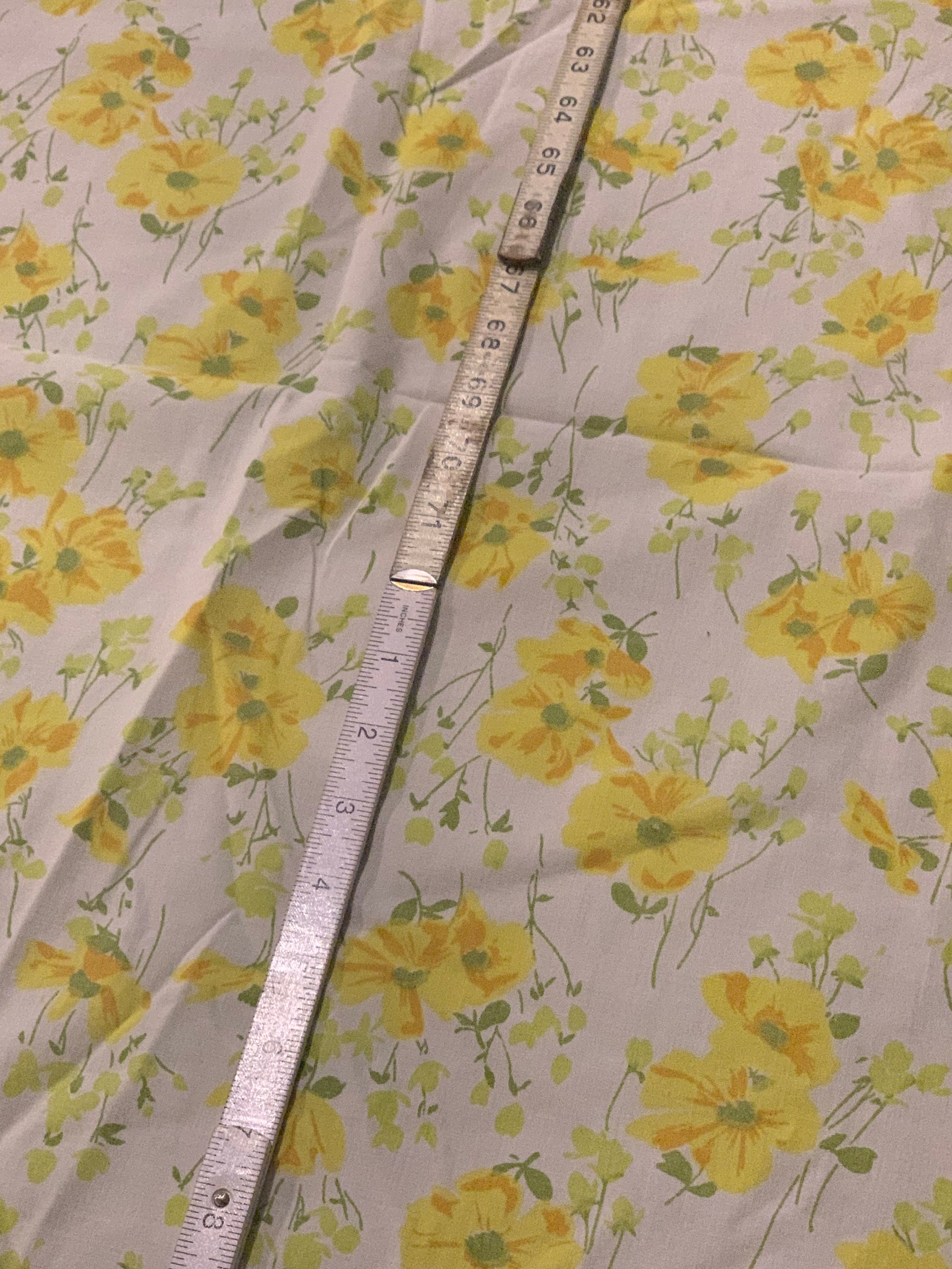 Floral Yellow Flowers 92 X 65 Flat Sheet Fabric - Etsy