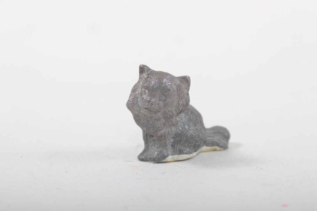 LIM Cast Metal Kitty Pewter Vintage Figurine Animal Mini Solid ...