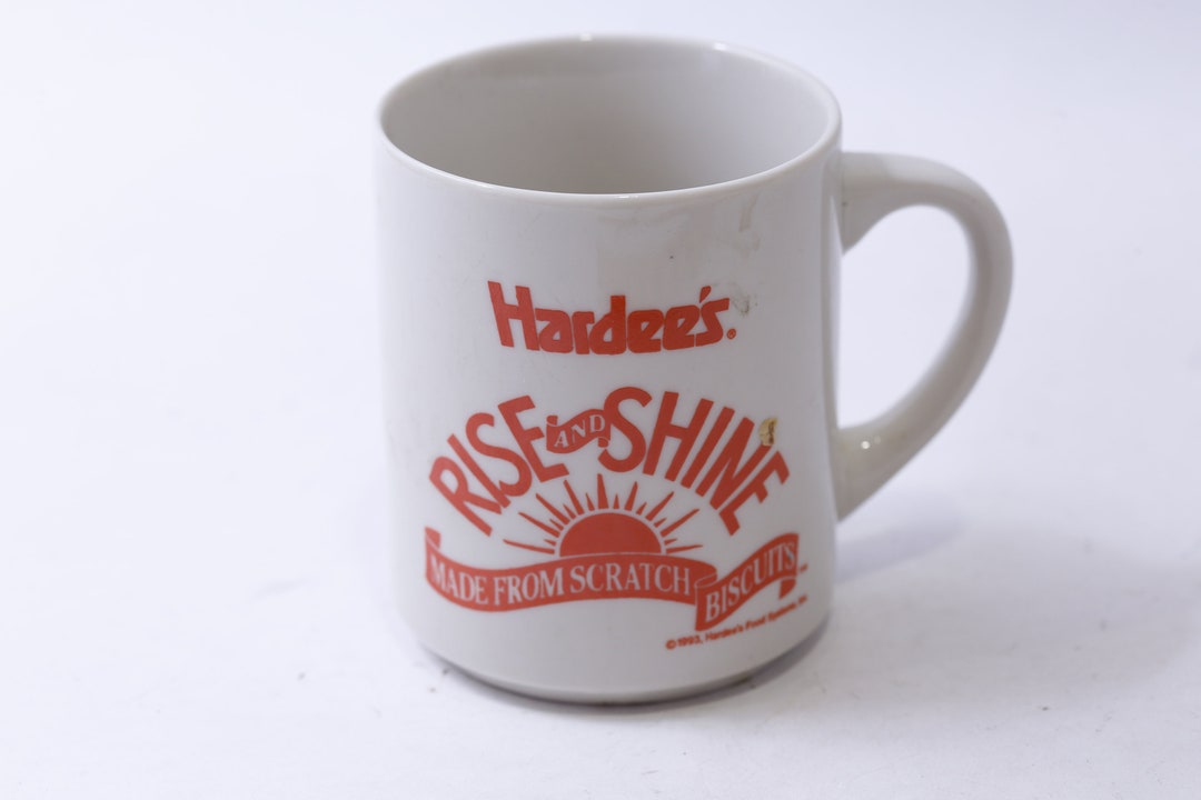 Hardee's, Rise and Shine, White-red Coffee Mug, Tea Cup, 1993, Souvenir ...