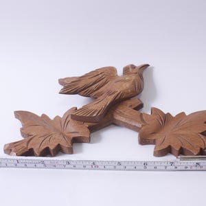 Wooden Cuckoo Clock Topper, Bird and Leaves, Hand Carved, Replacement ...