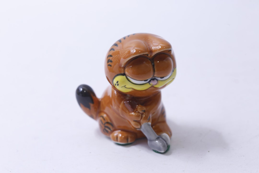 Garfield the Cat, Golfer, Ceramic Figurine, Enesco, Golf Player, Sports ...