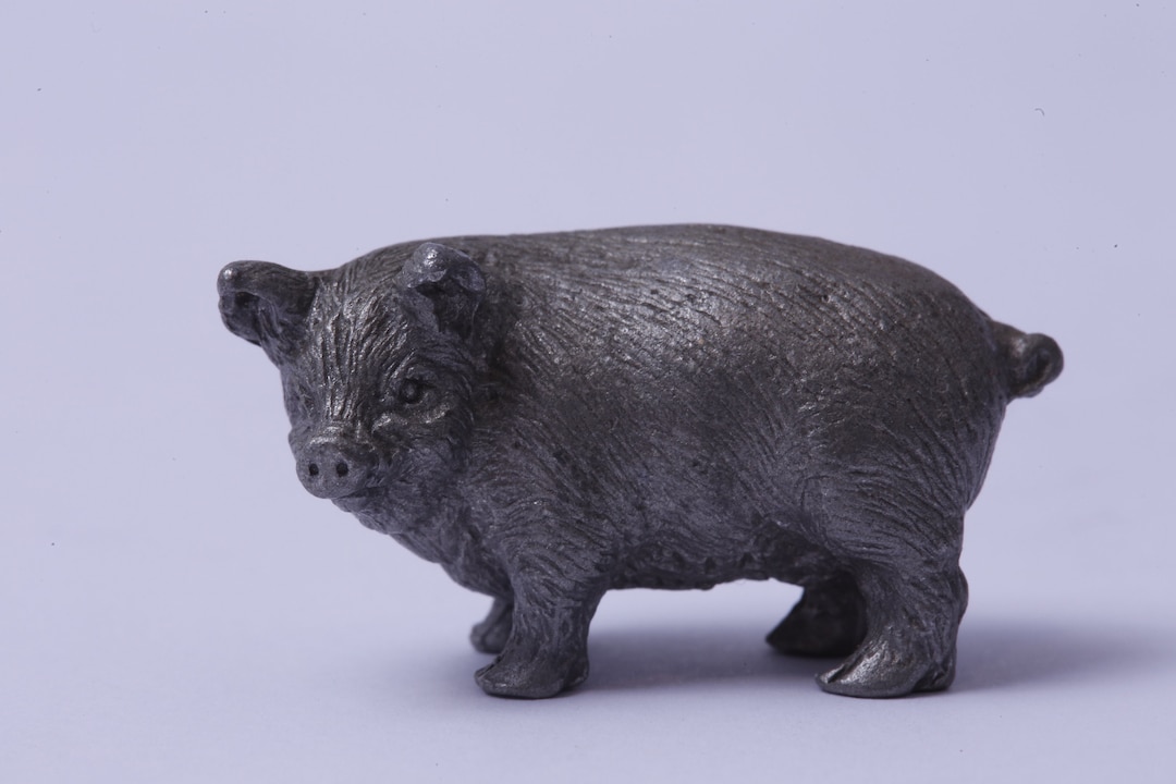 Pig, Farm Animal, Signed, Pewter, Figurine, Spoontiques, 116, Statuette ...
