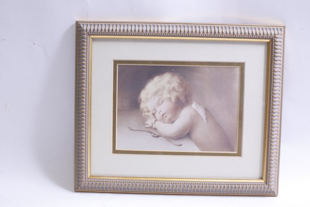Vintage, Framed, Bessie Pease Gutmann, Sleeping Angel, Cherub, Sweet ...