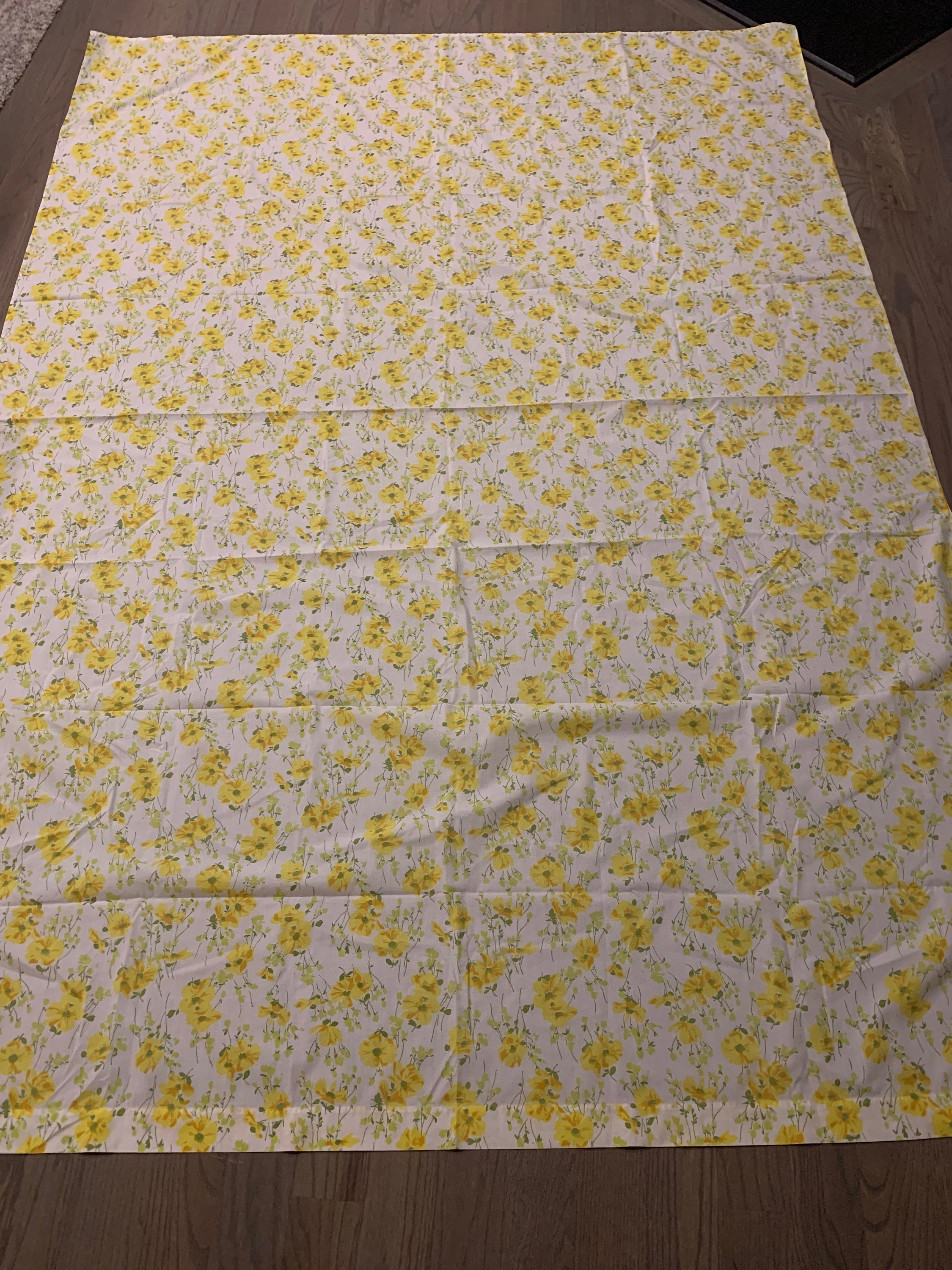 Floral Yellow Flowers 92 X 65 Flat Sheet Fabric - Etsy