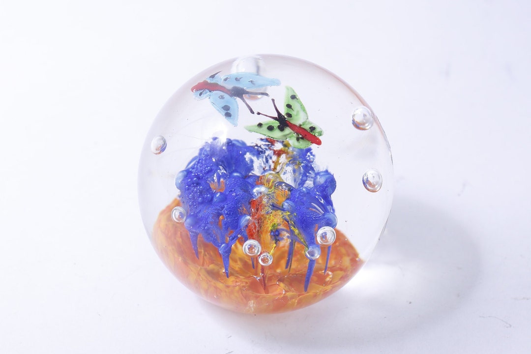 Glass Ball, Paperweight, Butterflies, Abstract, Bright Colors, Home ...