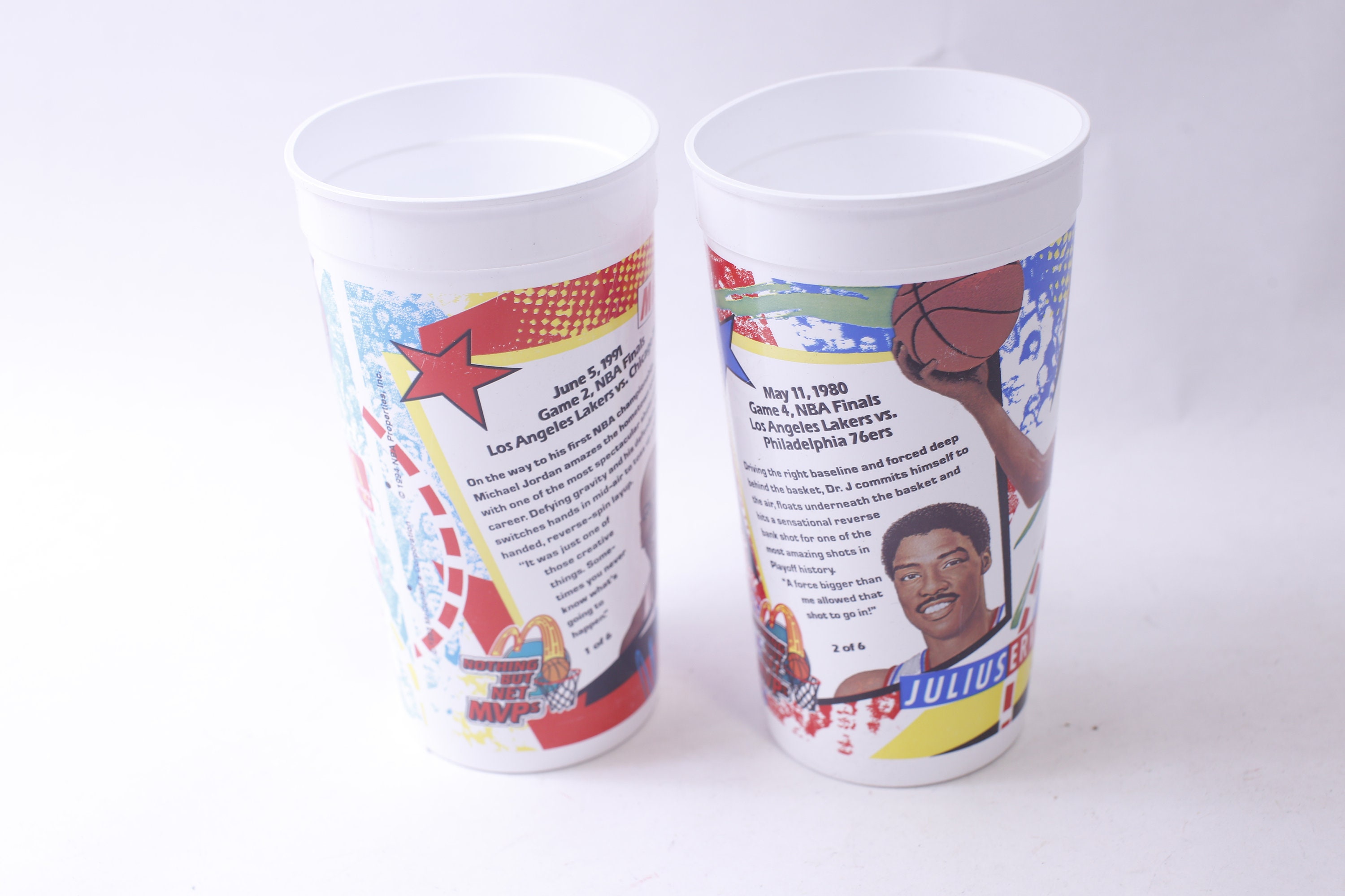 Mcdonald's, Michael Jordan, Julius Erving, Drink Cups, Plastic Glasses ...