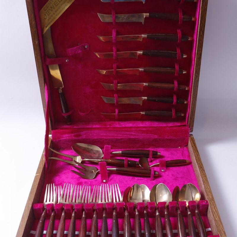 Fork and Spoon Set With Case - Etsy