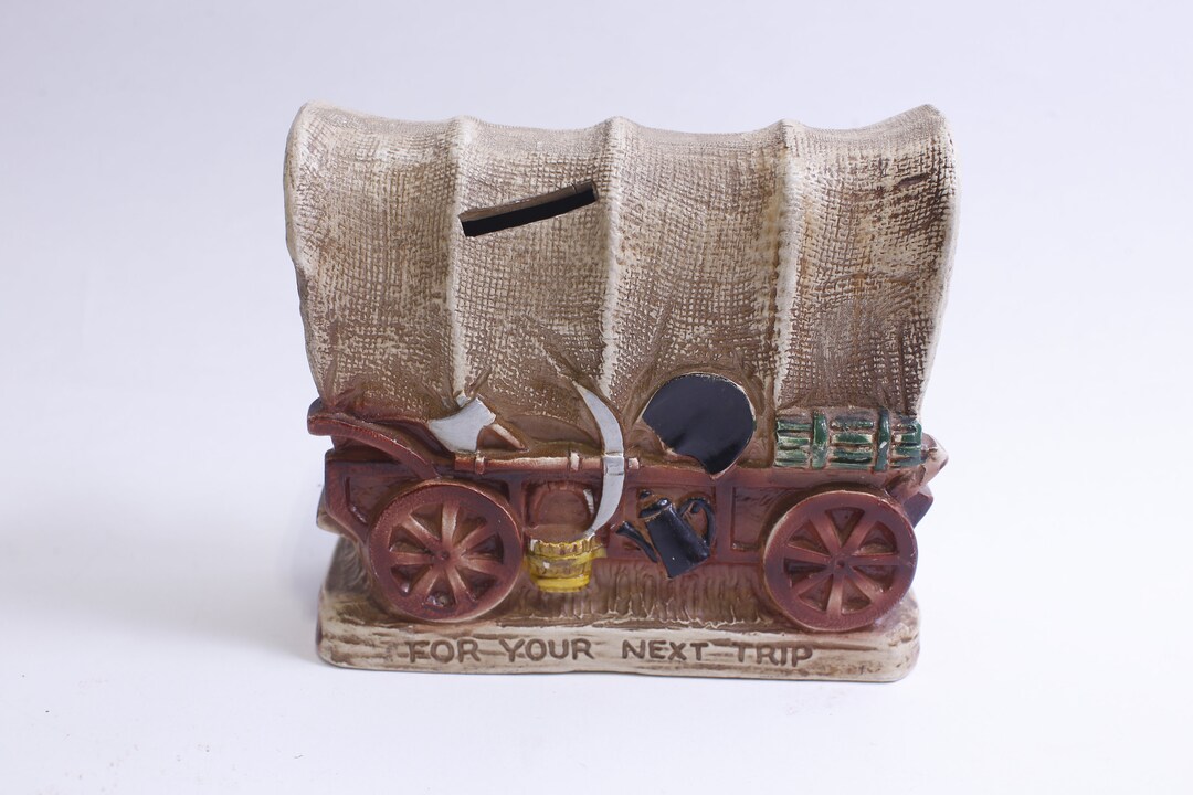 Covered Wagon, Coin Bank, for Your Next Trip, Piggy Bank, 6 X 5", Clay ...