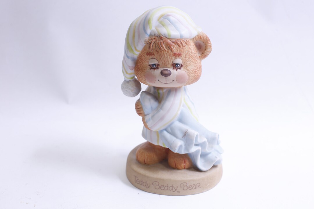 Enesco, Teddy Beddy Bear, Ceramic, Figurine, 6 1/2", Adorable, Funny ...