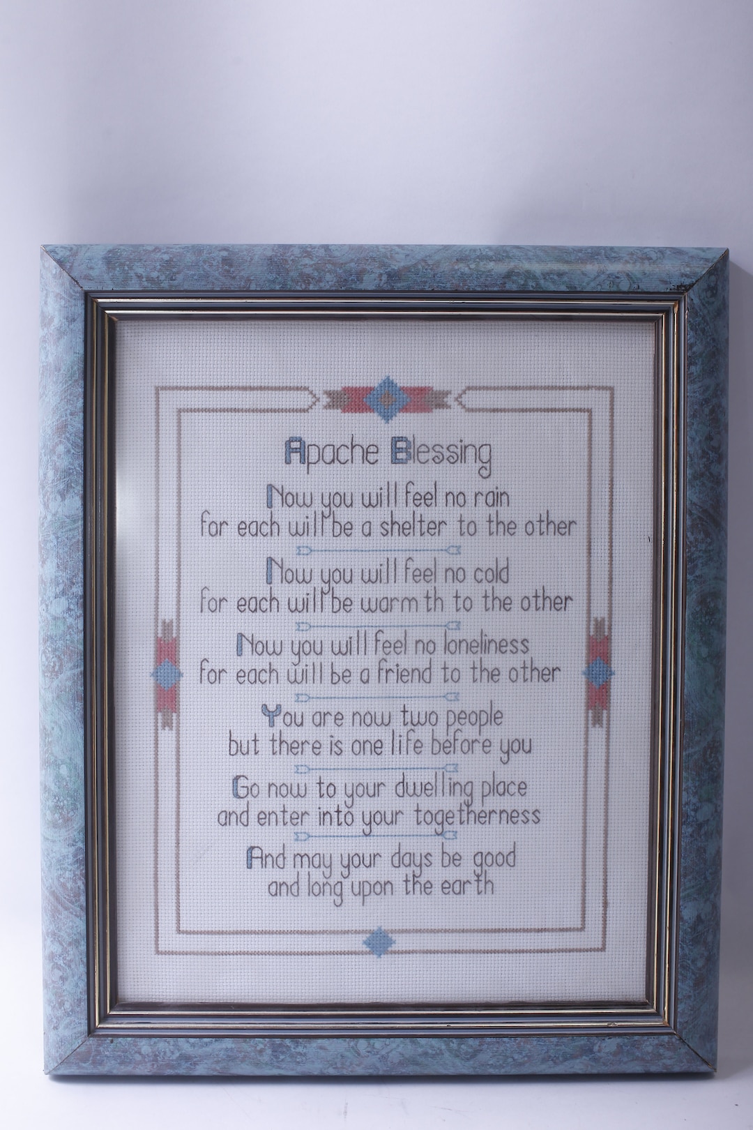 Apache Blessing, Cross Stitch, Picture, Framed, Wall Hanging, Native ...