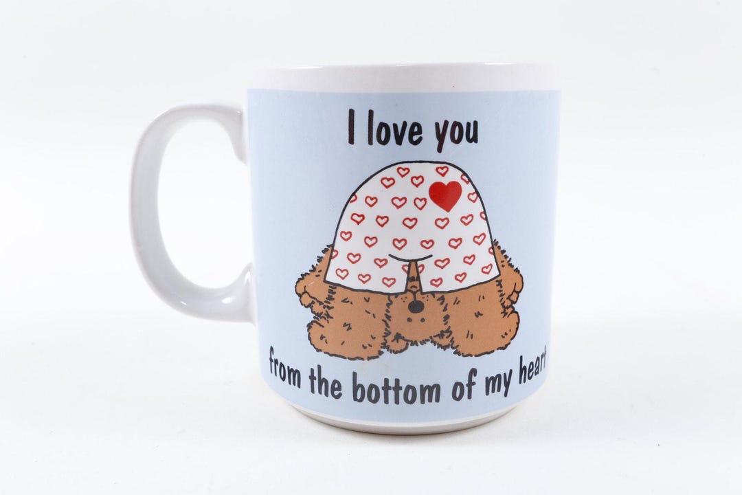 I Love You Bum Message Mug Cup Teacup Bear Animal Russ Berrie Design ...