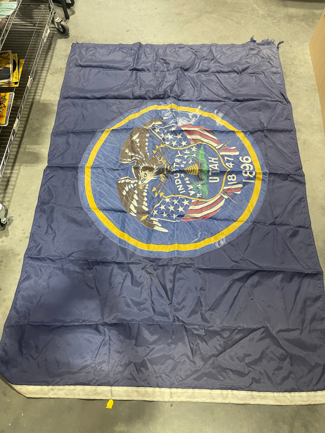 Utah Historic State Flag, Blue Flag With the State Seal, Wall Hanging ...