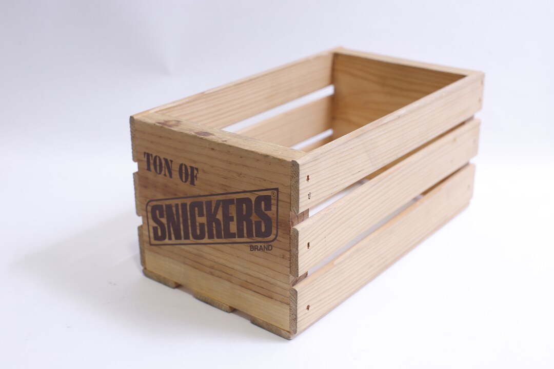 Snickers, Crate, Woden Box, 5" High, 10" Long, Collectible, Storage ...