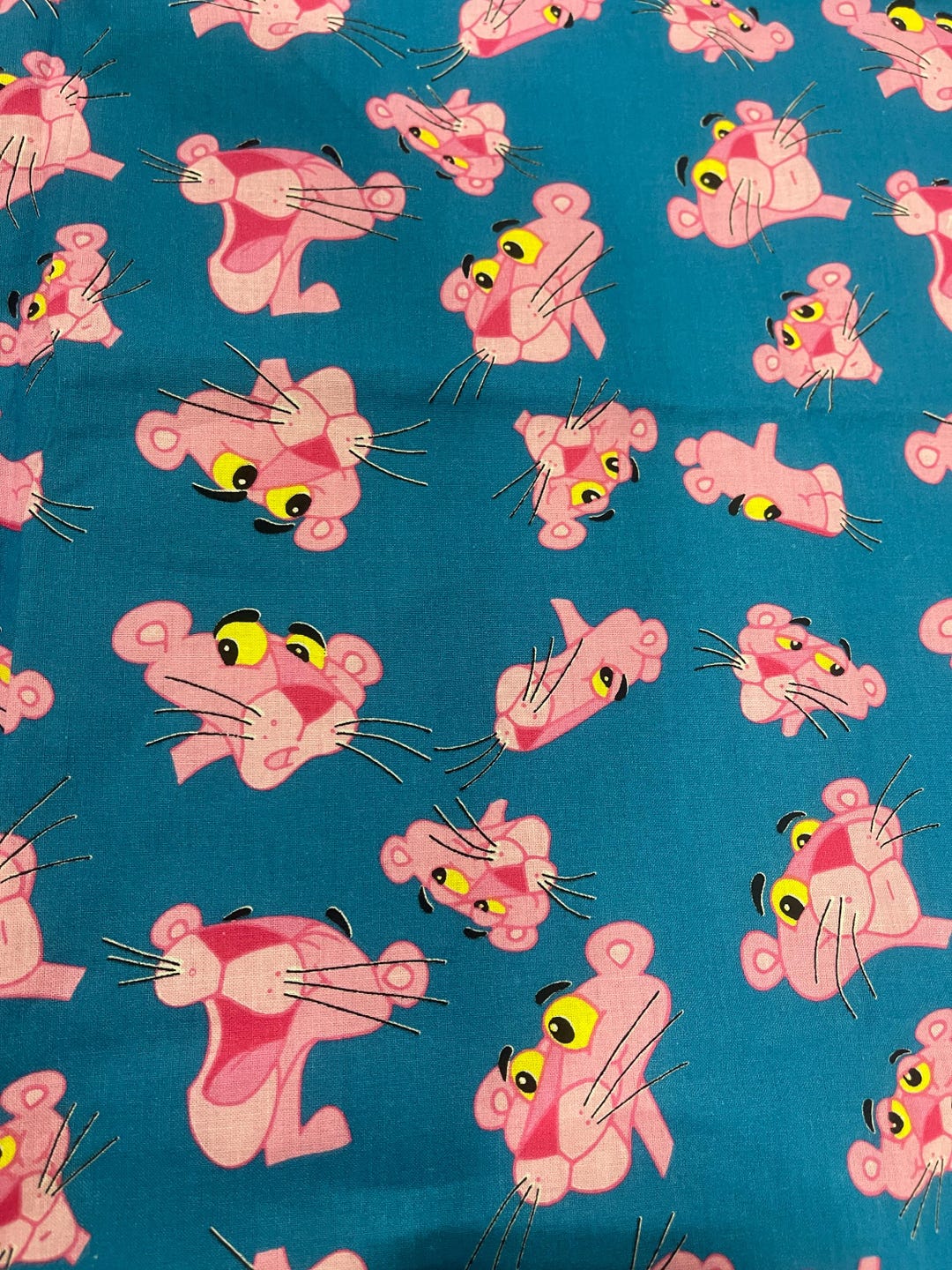 The Pink Panther, Fabric Sheet, Blue Background, College Concepts Inc ...