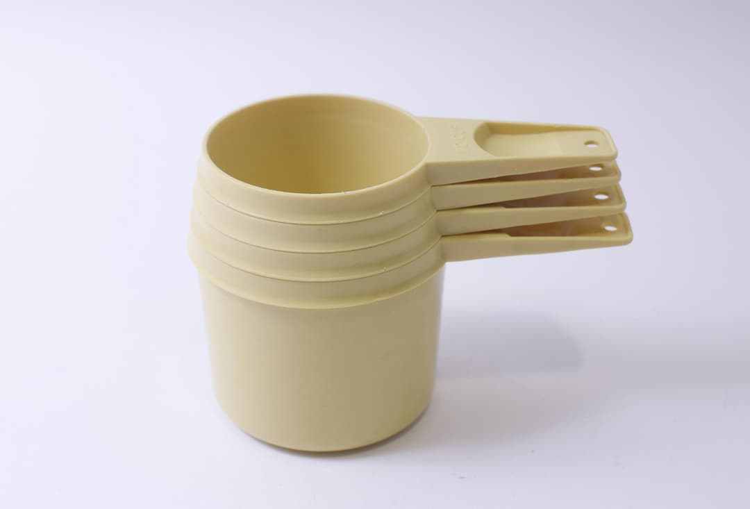 Tupperware Yellow Measuring Cups, Set of 4, Kitchen, Cooking, Baking ...