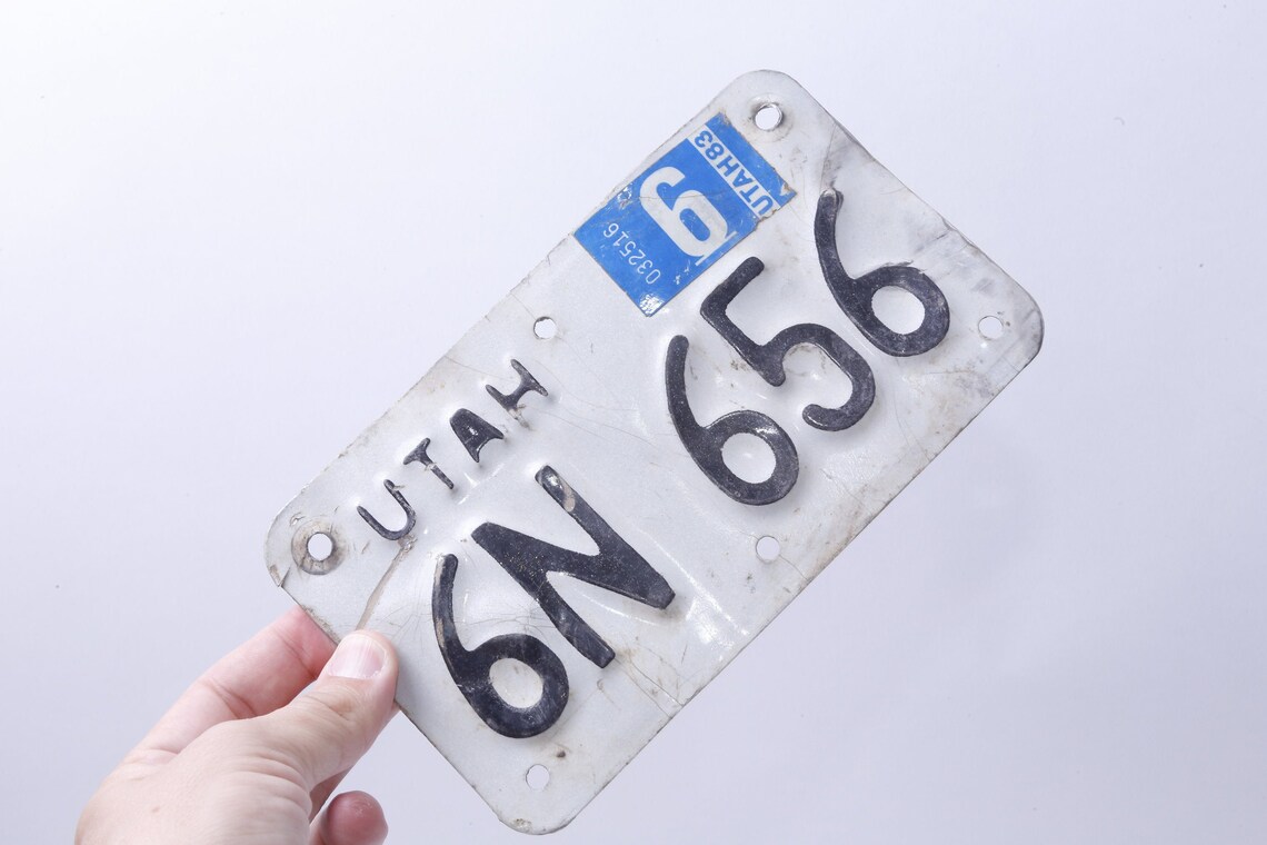 Utah Car Plate Numbers Vehicle Registration Plate White - Etsy