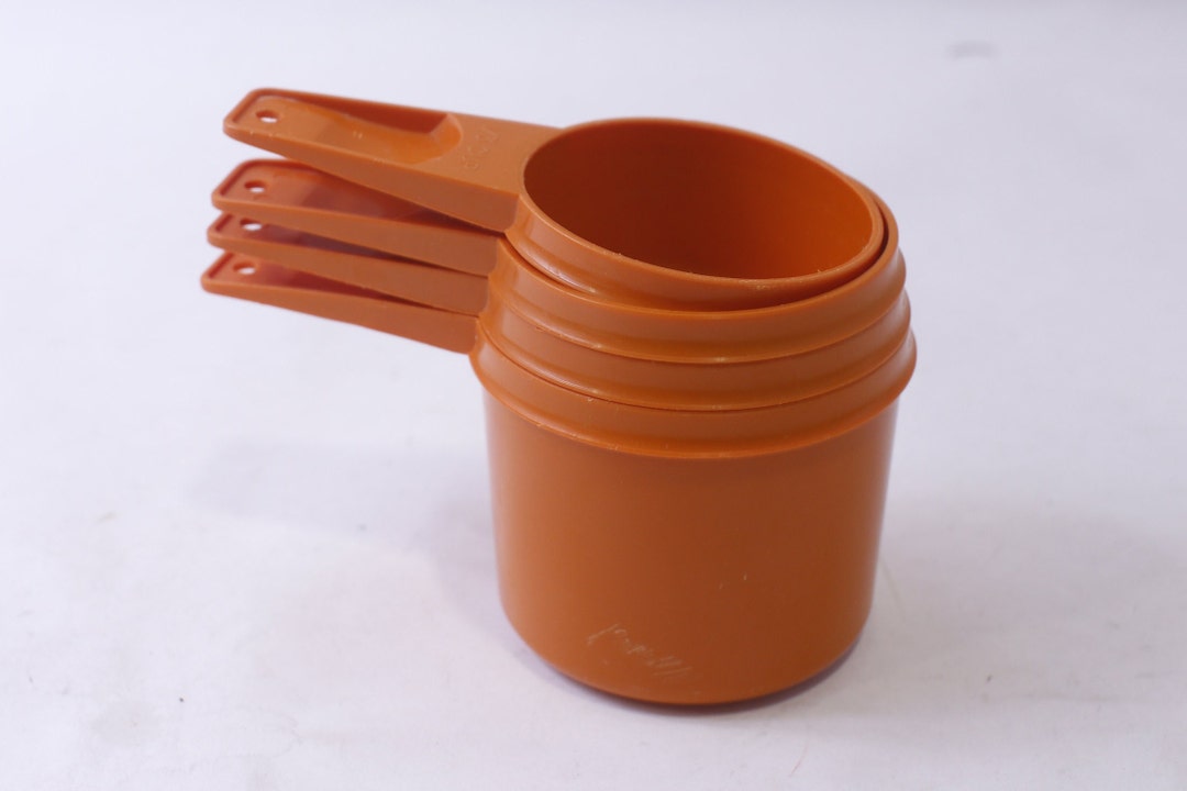 Tupperware Orange Measuring Cups, Set of 4, Kitchen, Cooking, Utensil ...