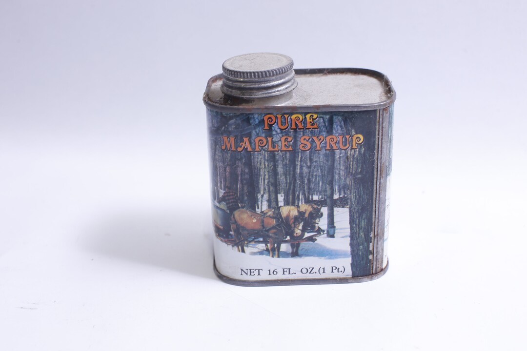 Pure Maple Syrup, Tin Can, 4" High, Mclure's Maple Syrup, Littleton NH ...