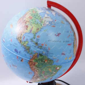 Globe, Earth, Physical, 1990s, Political Map, Landmarks, Animals, 15 ...